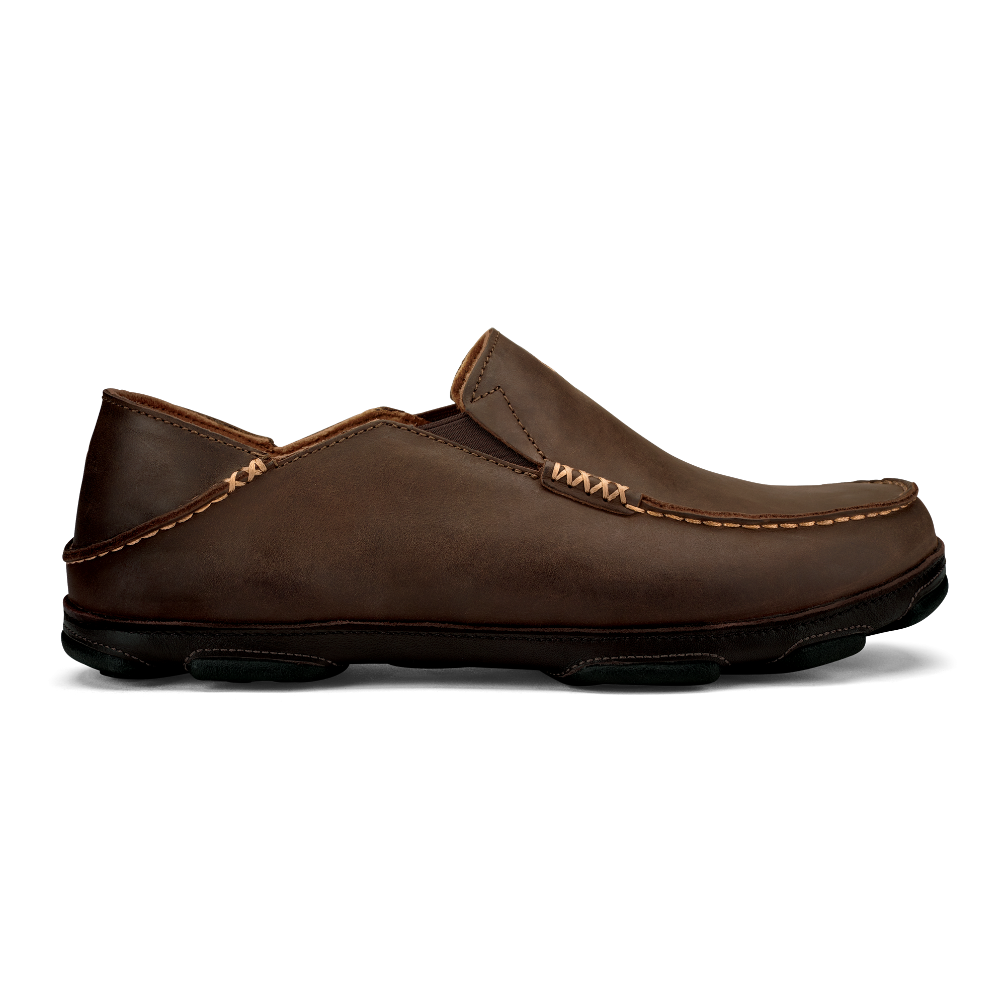 Moloā Men's Leather Slip On Shoes - Dark Wood / Dark Java | OluKai ...
